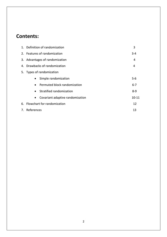 Methods of randomization final | PDF