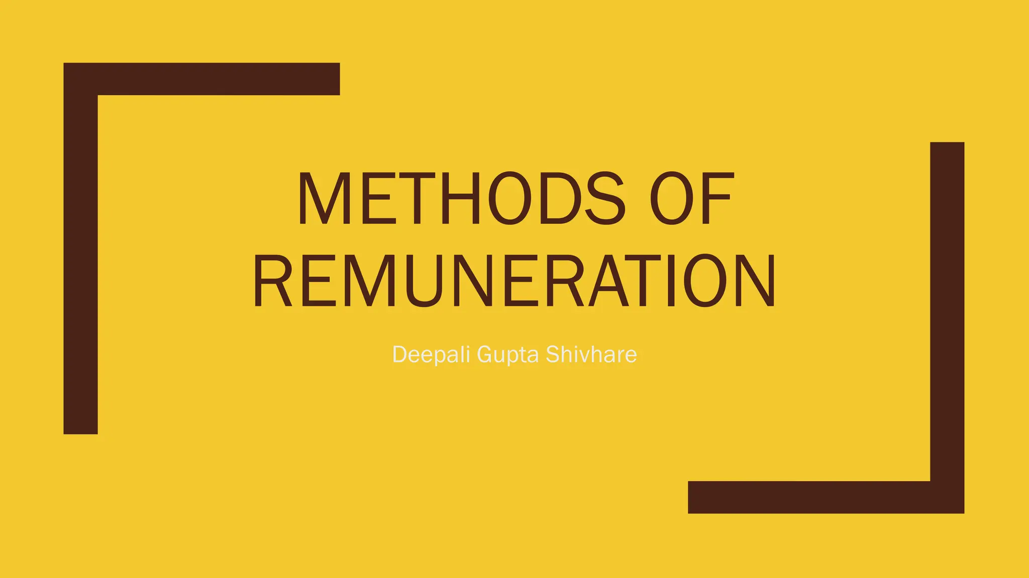 methods of remuneration human resource management | PDF