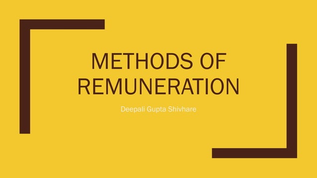 methods of remuneration human resource management | PDF | Business ...