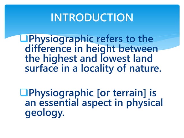 Methods of representing physiographic features | PPT