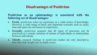 Positivism and scientific research | PPTX
