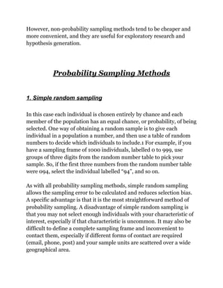 Methods of sampling for Research Paper | Dehradun, Uttrakhand | PDF