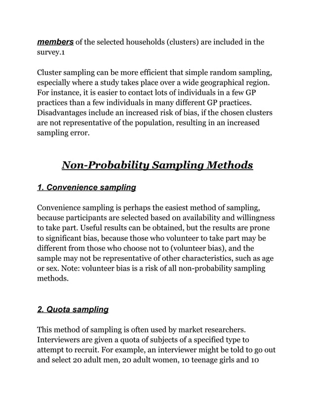 Methods of sampling for Research Paper | Dehradun, Uttrakhand | PDF