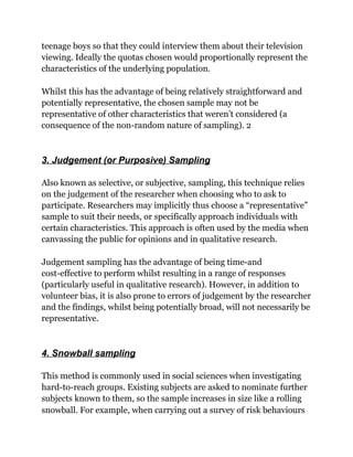 Methods of sampling for Research Paper | Dehradun, Uttrakhand | PDF