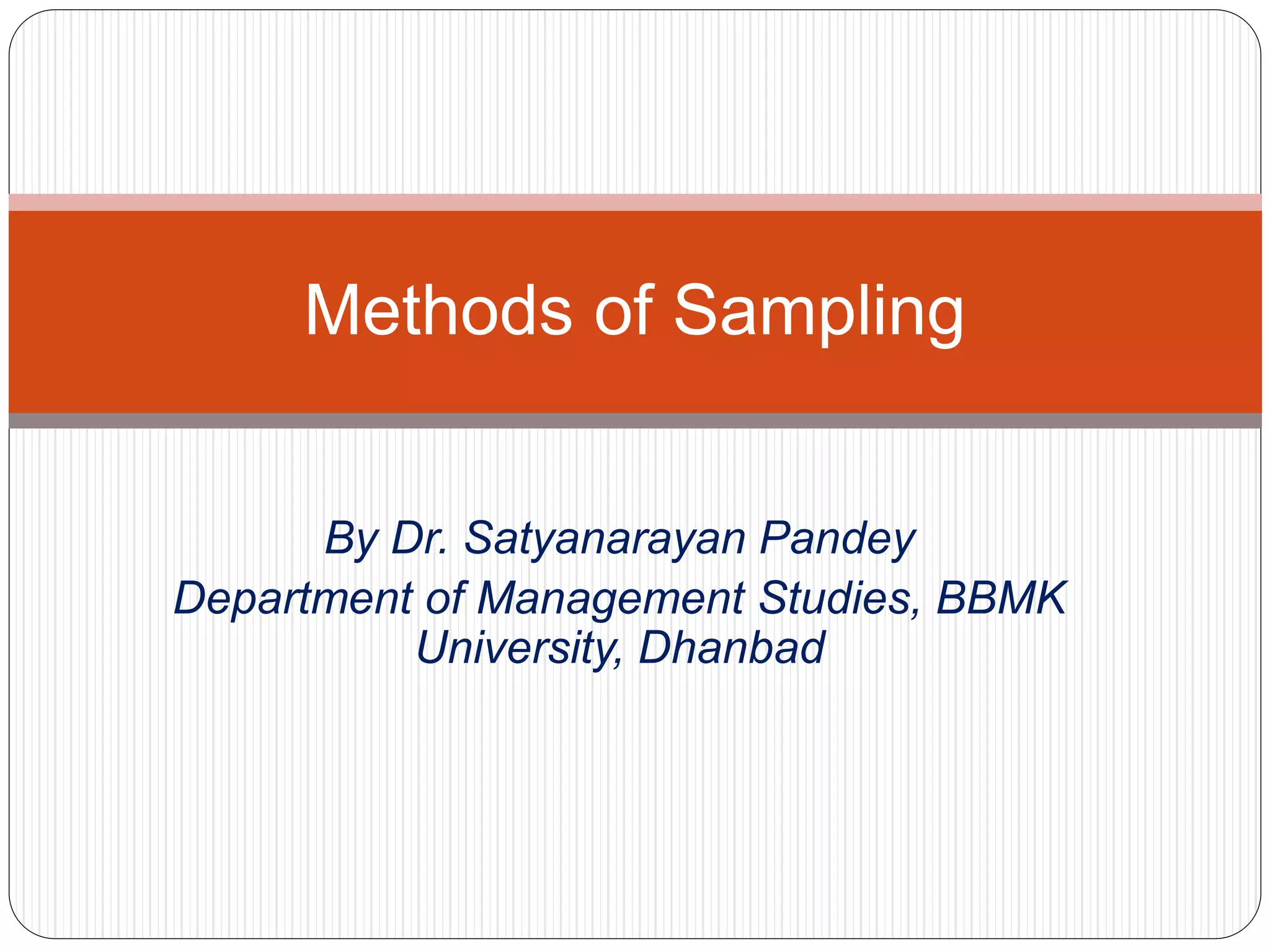 Methods of sampling | PPTX