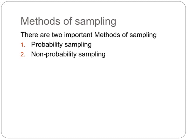 Methods of sampling | PPTX | Science