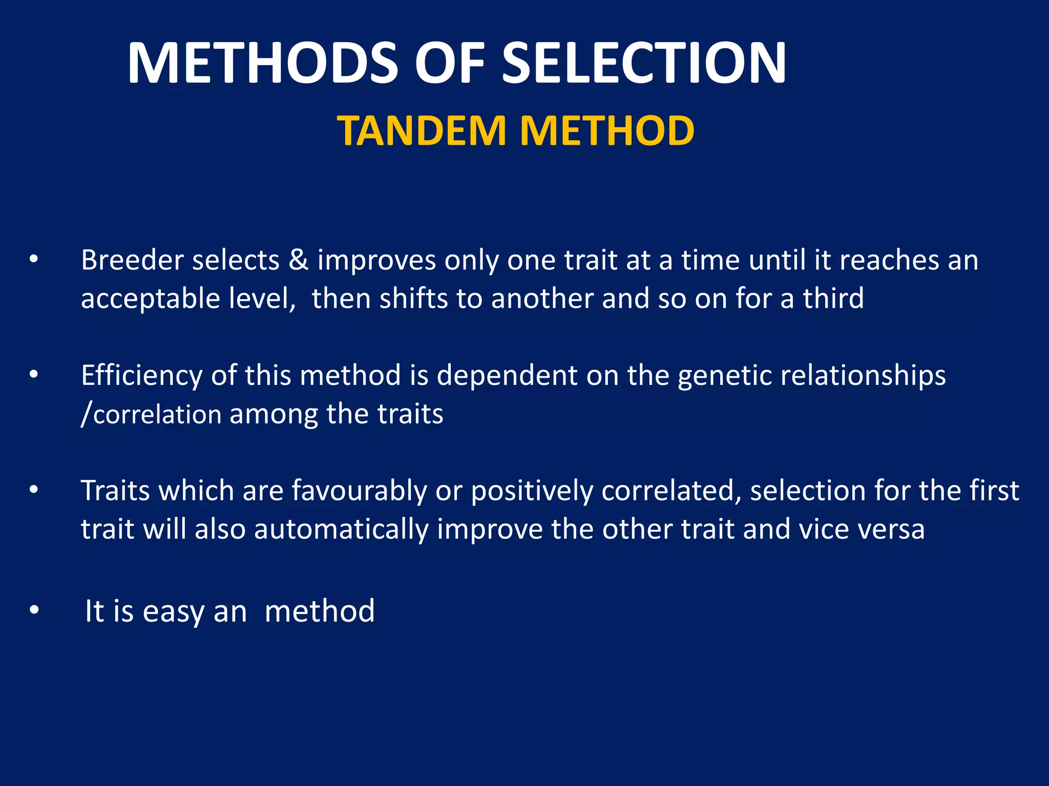 Methods of selection | PPTX | Genetics | Science