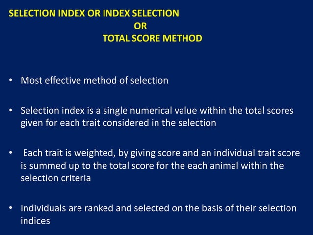 Methods of selection | PPTX | Genetics | Science