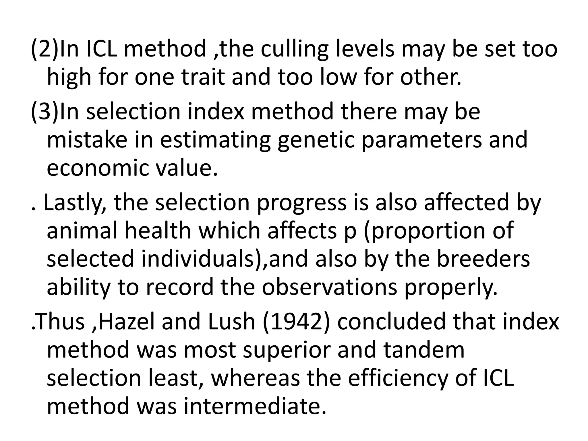 Methods of selection in animal genetics and breeding | PPTX