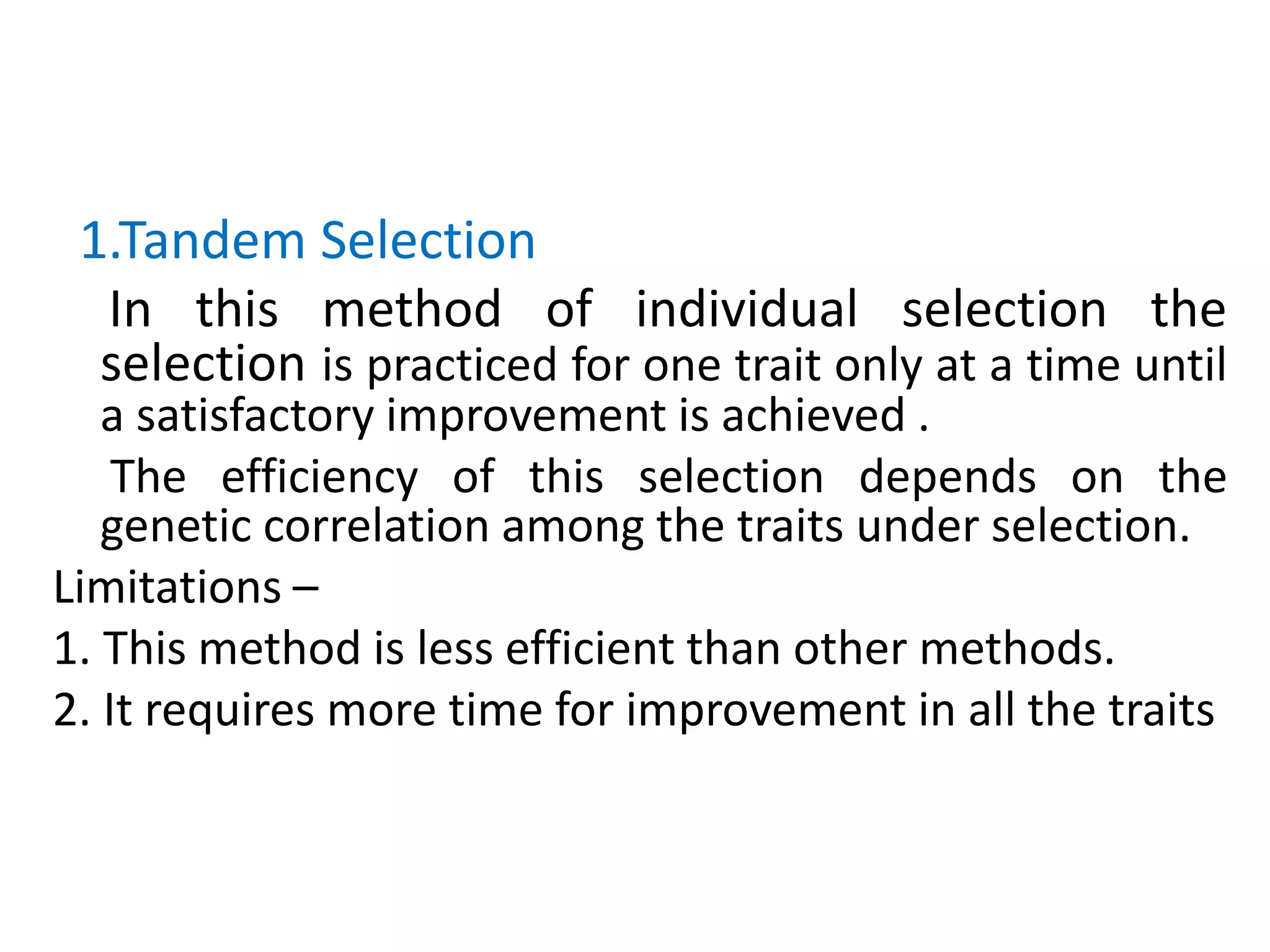 Methods of selection in animal genetics and breeding | PPTX