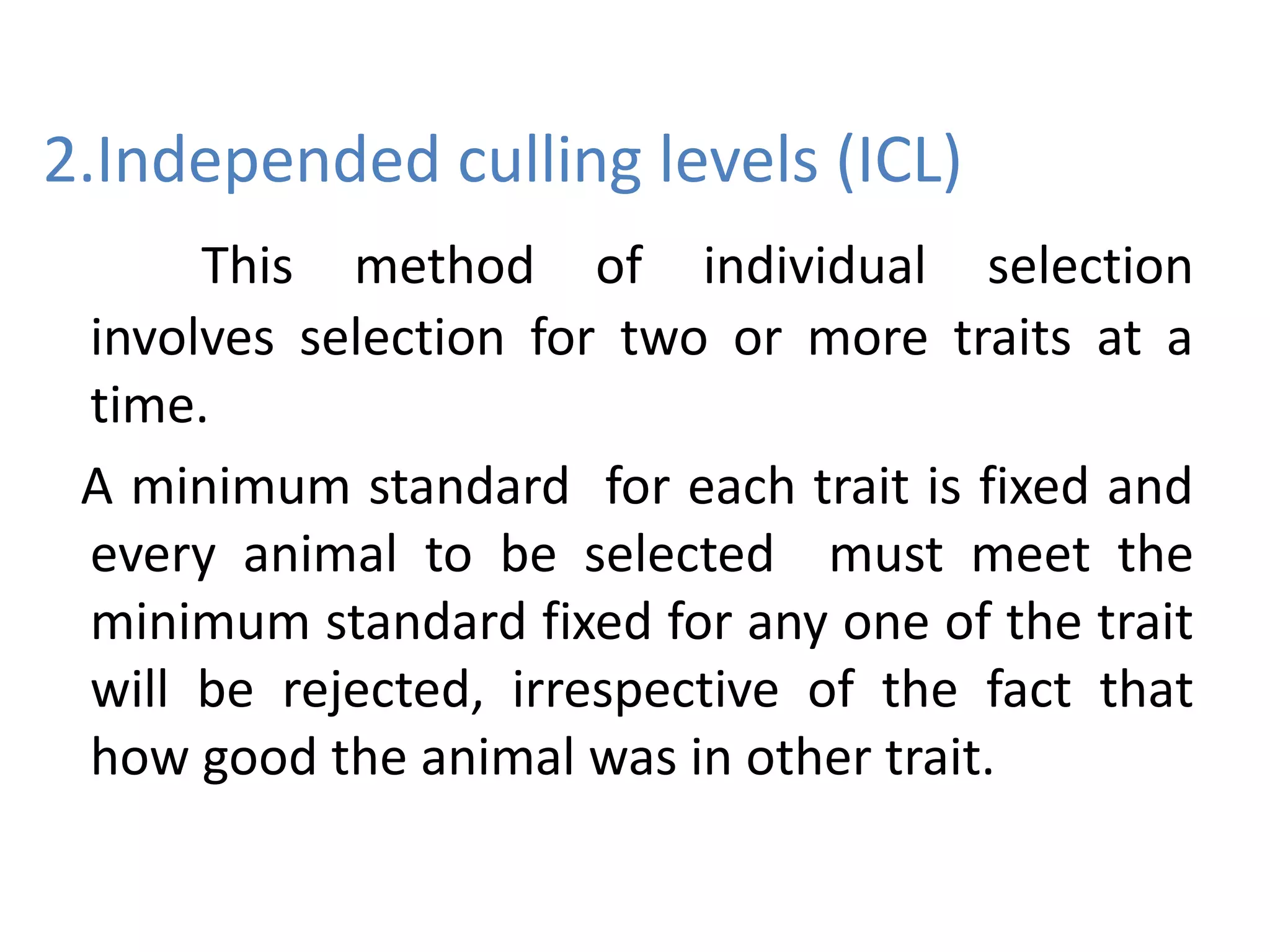Methods of selection in animal genetics and breeding | PPTX