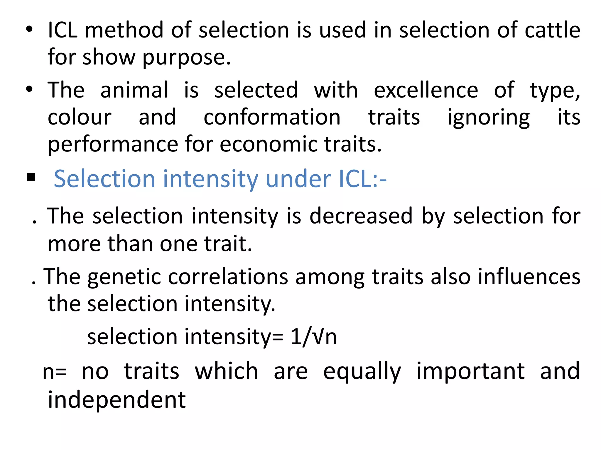 Methods of selection in animal genetics and breeding | PPTX