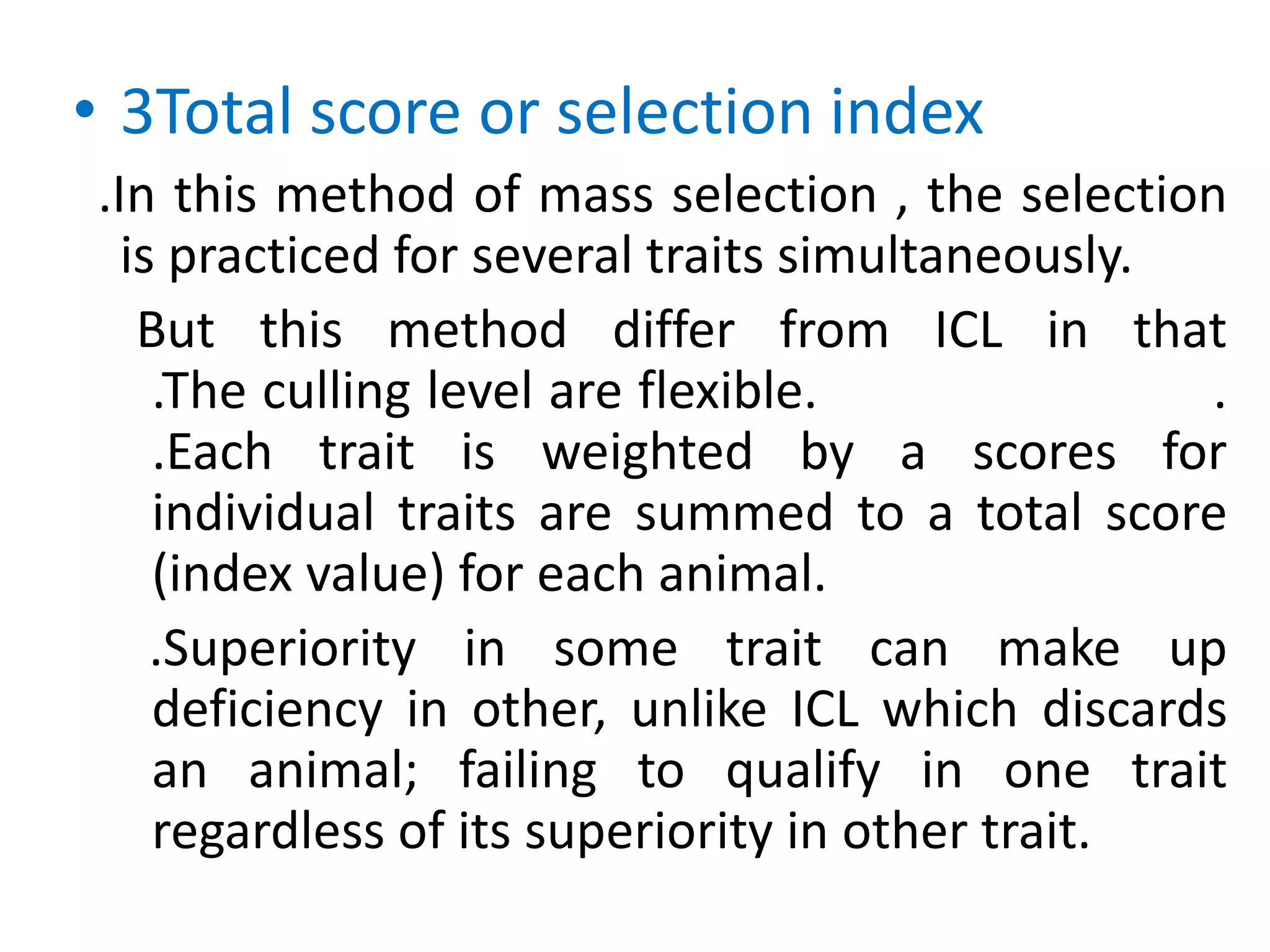Methods of selection in animal genetics and breeding | PPTX