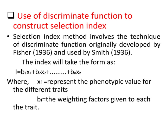 Methods of selection in animal genetics and breeding | PPTX