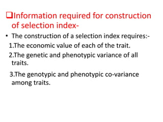 Methods of selection in animal genetics and breeding | PPTX