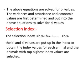 Methods of selection in animal genetics and breeding | PPTX