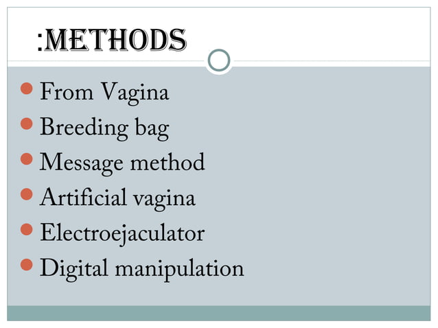 Methods of semen collection in animals | PPT