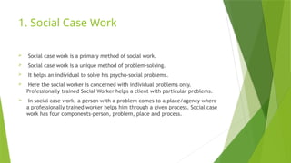 METHODS OF SOCIAL WORK. it contains the meaning | PPTX