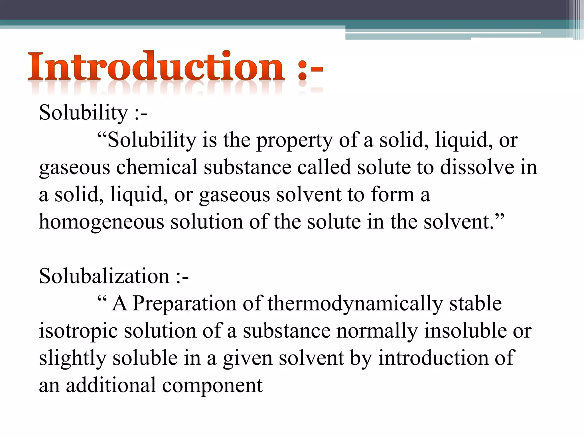 Methods of Solubility Enhancement | PPTX