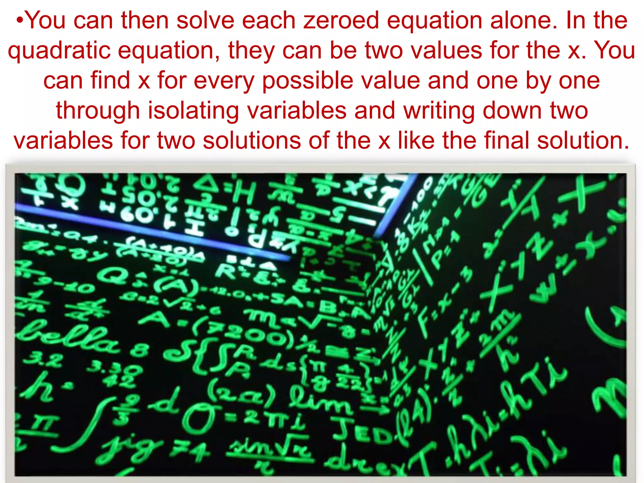 Methods of Solving Quadratic Equations | PPSX