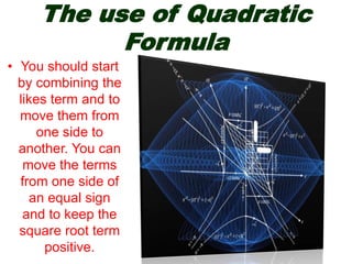Methods of Solving Quadratic Equations | PPSX