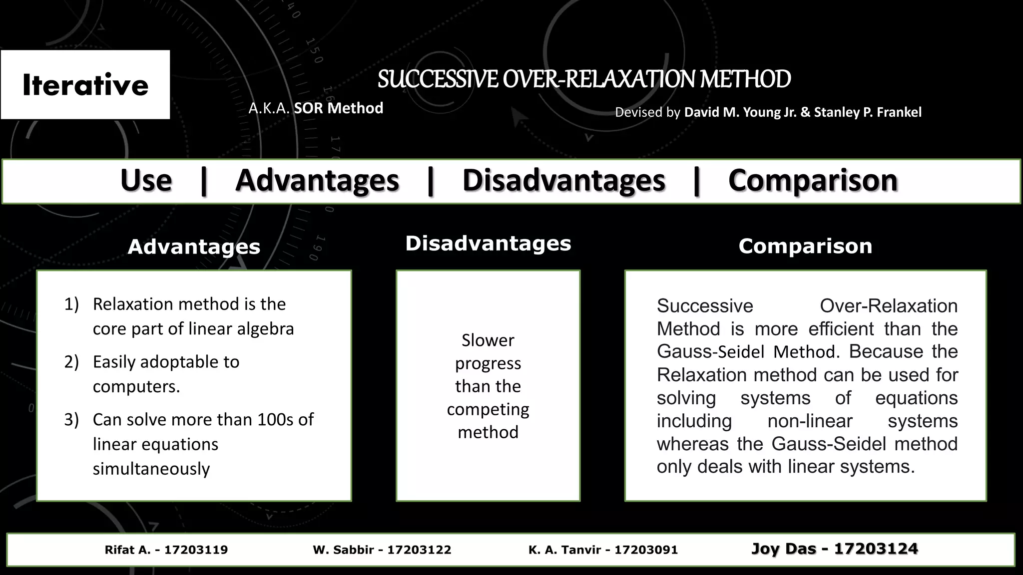 Methods of Solving System of Linear Equations | PPT