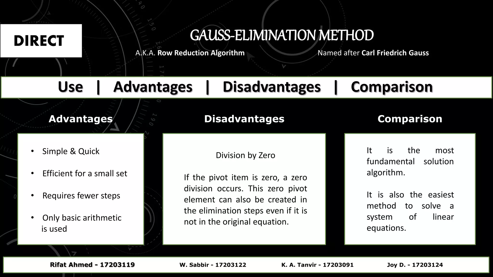 Methods Of Solving System Of Linear Equations Ppt