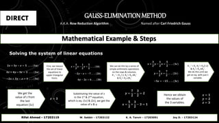 Methods of Solving System of Linear Equations | PPT