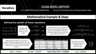 Methods of Solving System of Linear Equations | PPT