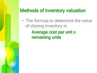 Methods of stock valuation | PPTX