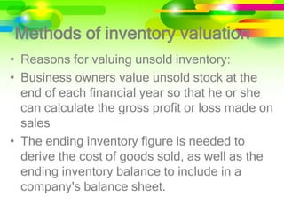 Methods of stock valuation | PPTX