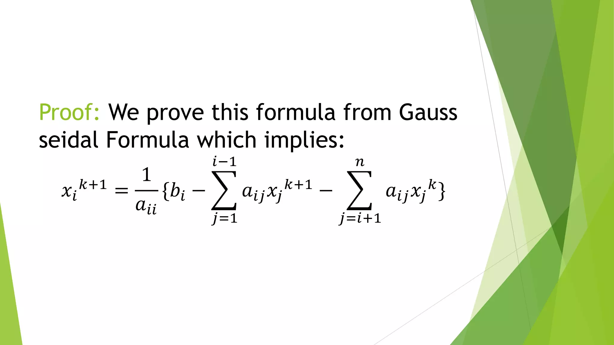 Methods of successive over relaxation | PPTX