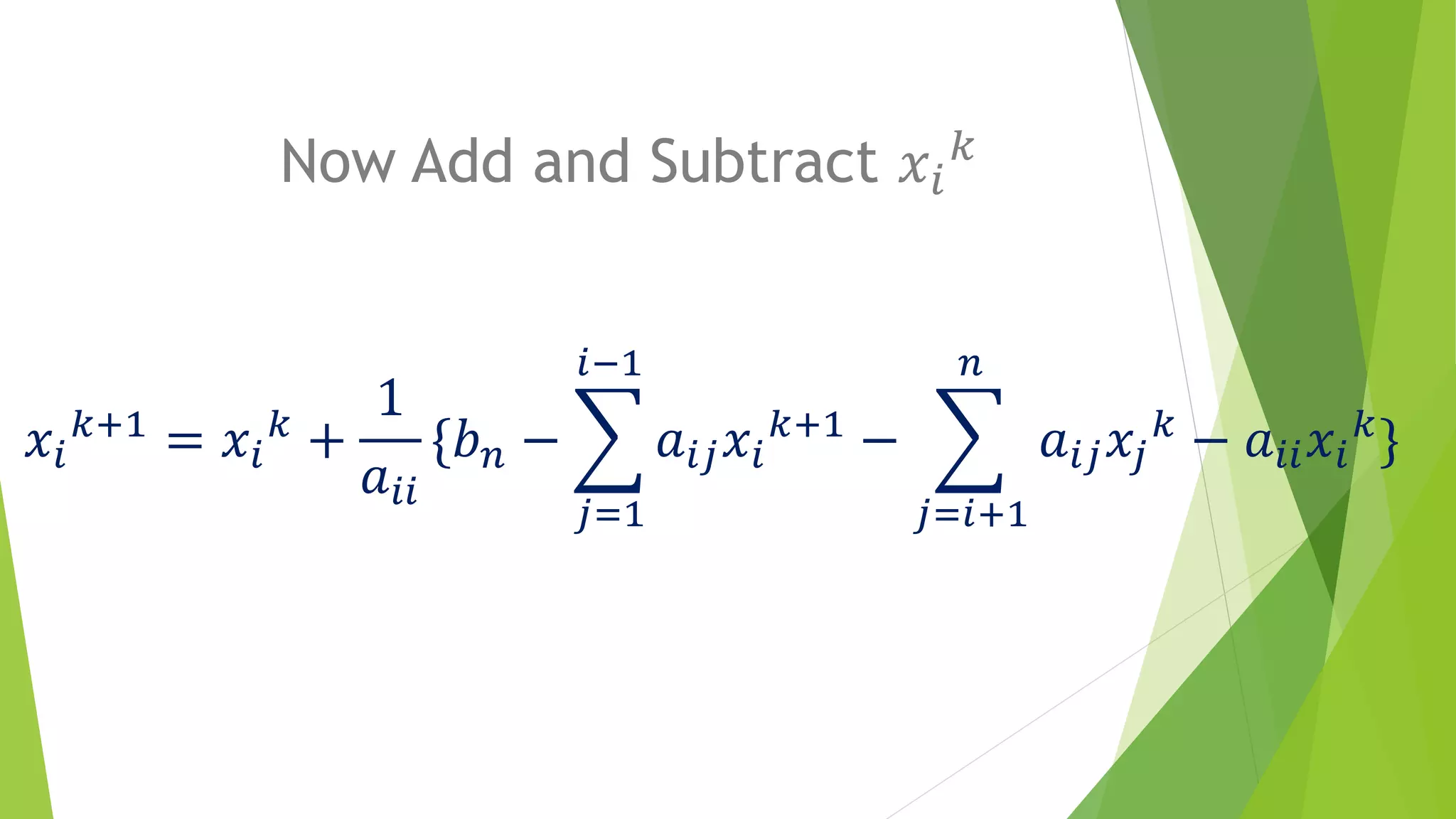 Methods of successive over relaxation | PPTX