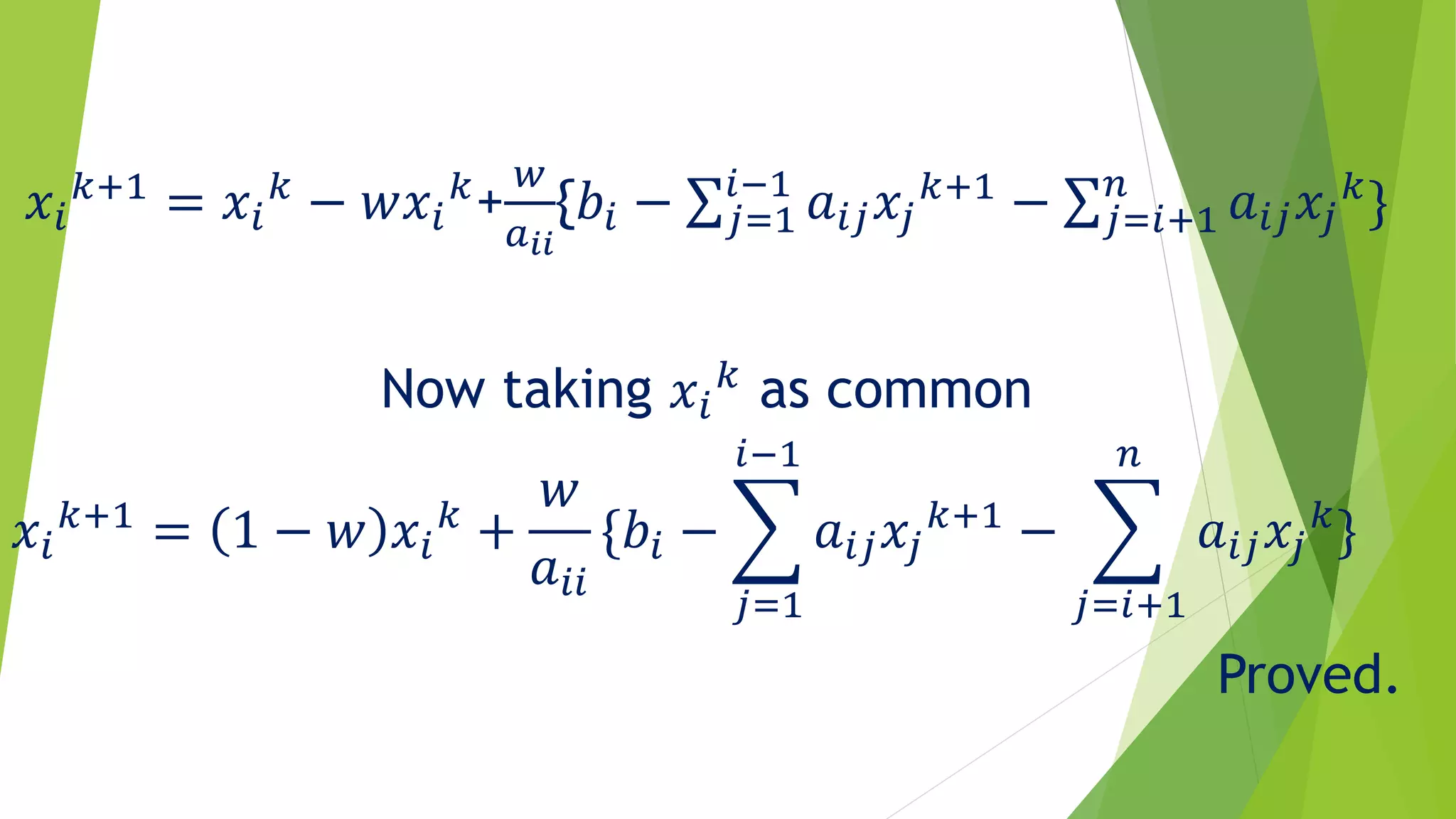 Methods of successive over relaxation | PPTX | Science