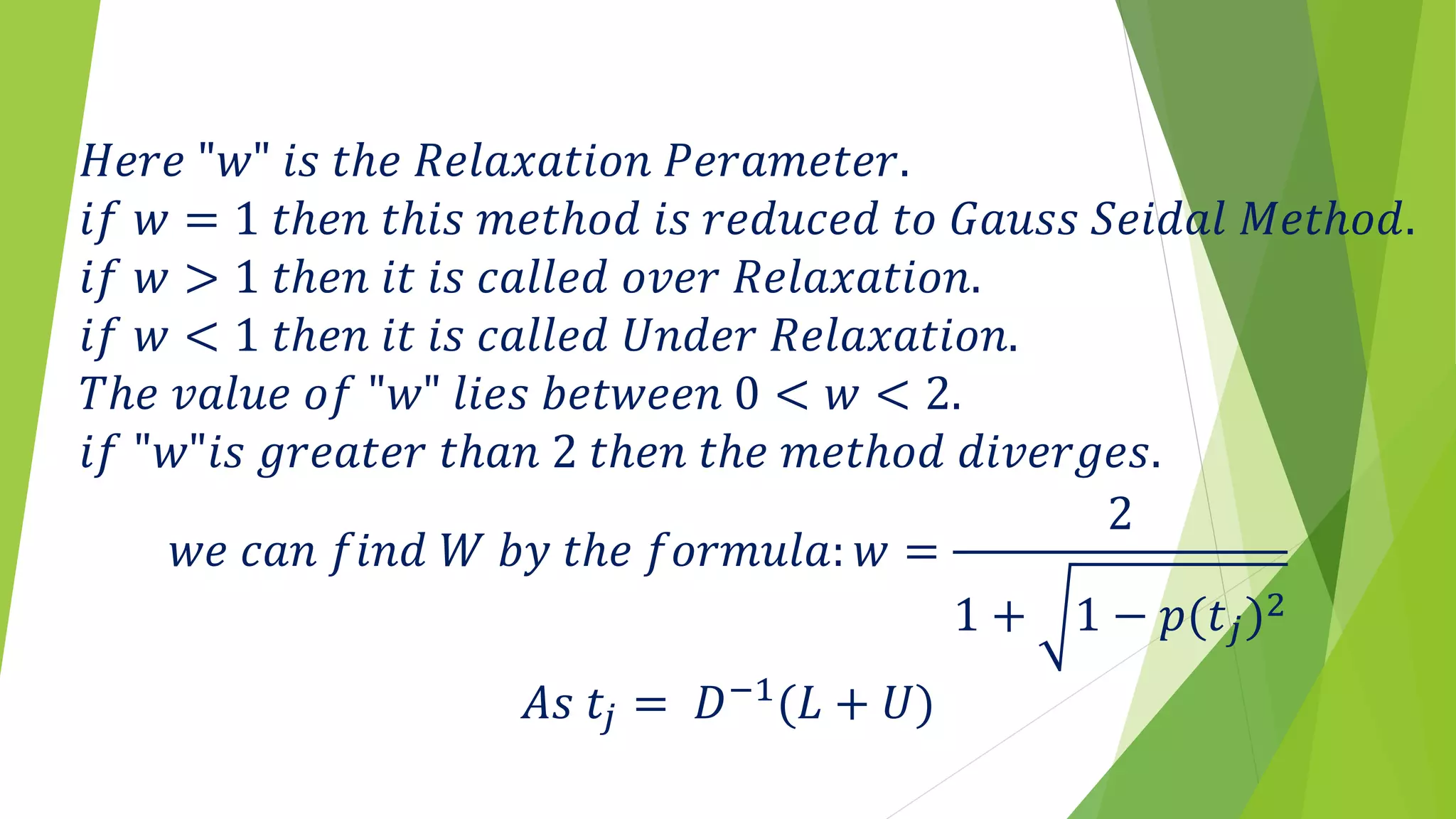 Methods Of Successive Over Relaxation Pptx Science