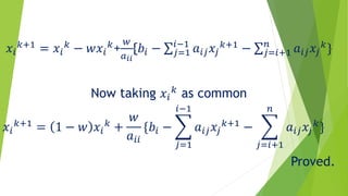 Methods of successive over relaxation | PPTX