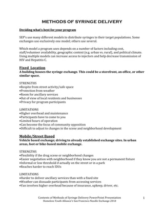 Methods of syringe delivery | PDF