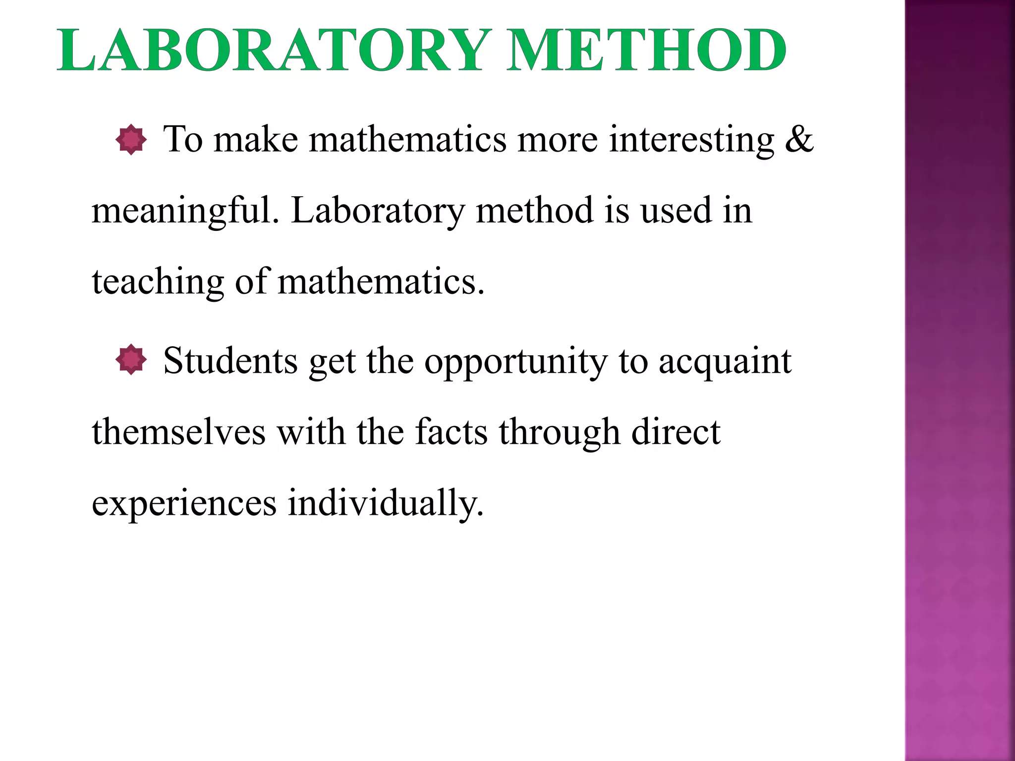 Methods of teaching mathematics | PPTX