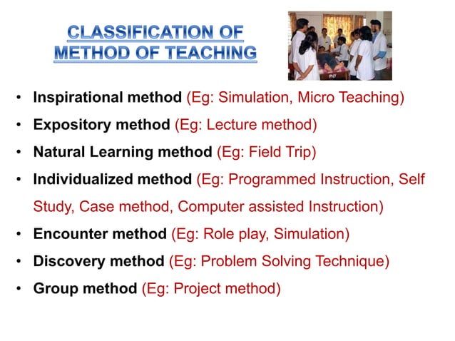 Methods of teaching- Introduction, Lecture Method and Demonstration Method | PPTX | Educational ...