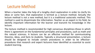 Methods of Teaching | PPTX | Homework and Study | Education
