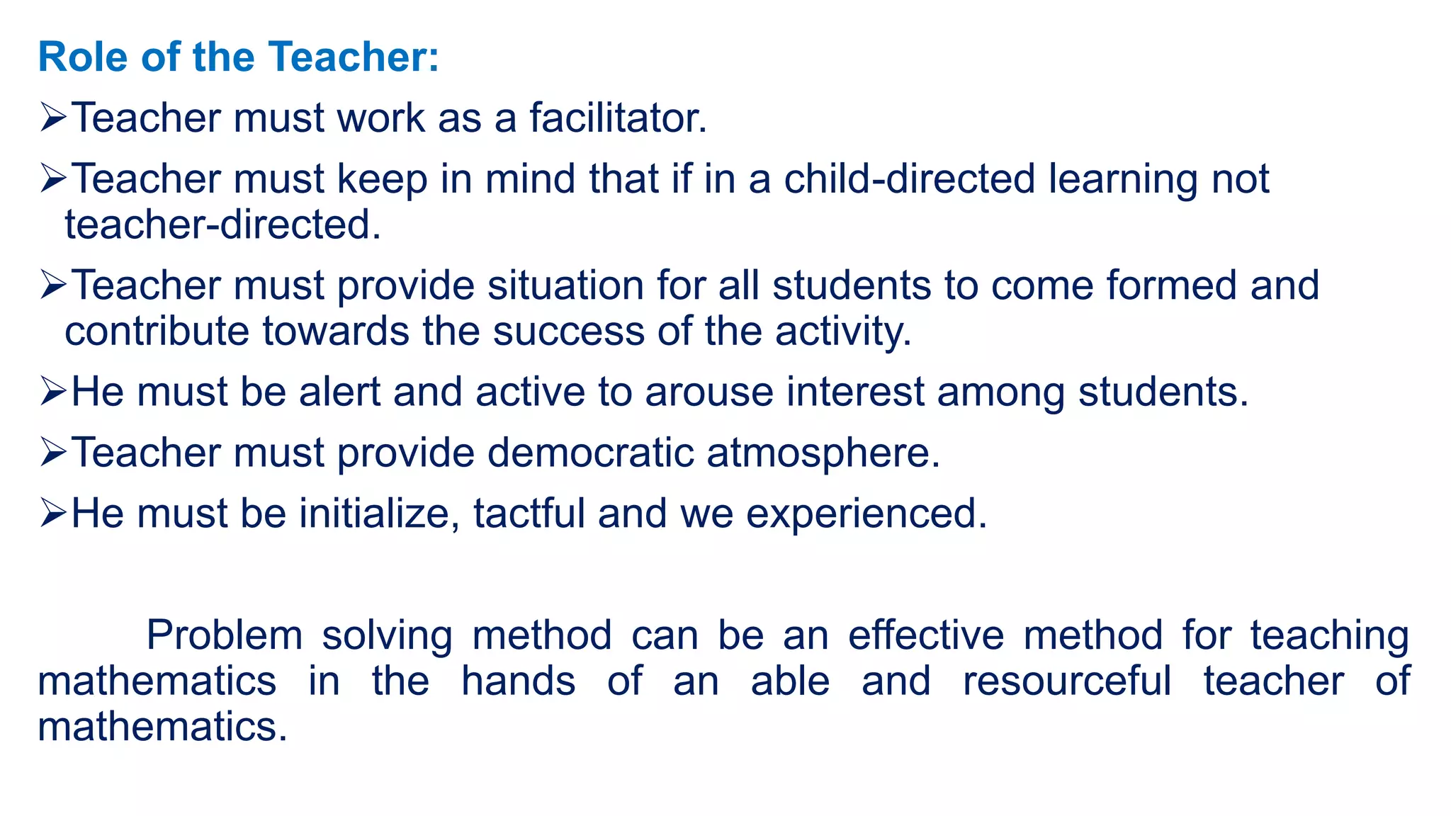 Methods of teaching mathematics | PPTX