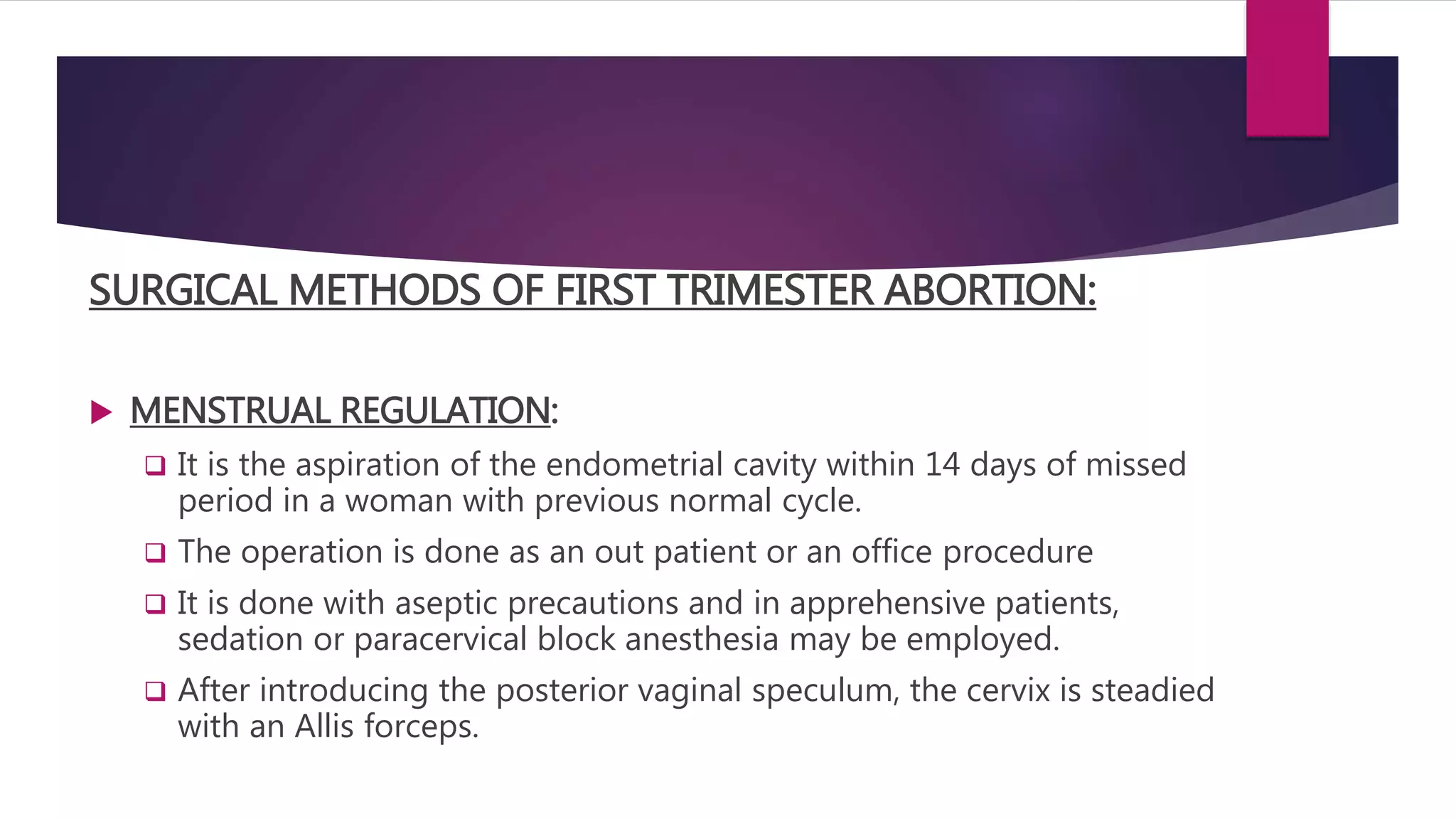 Methods of termination of pregnancy | PPTX