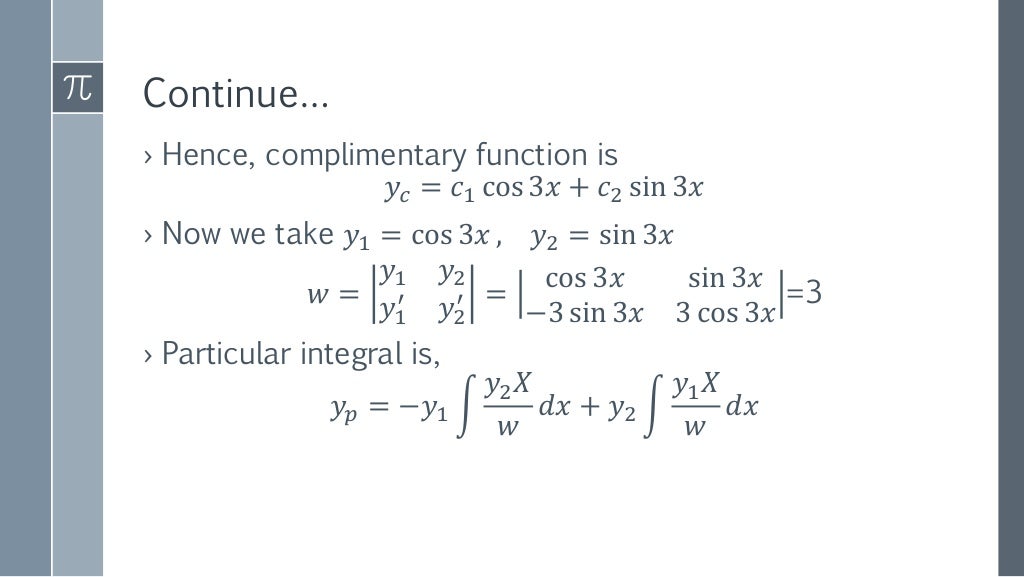 Methods Of Variation Of Parameters Advance Engineering Mathe Mathema