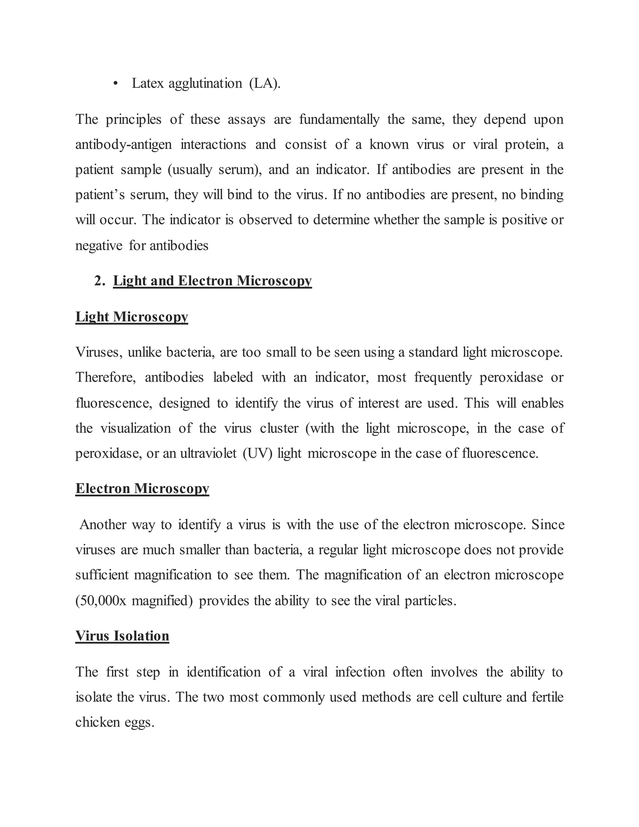 Methods of Viruses detection. | DOCX | Infectious Diseases | Diseases ...