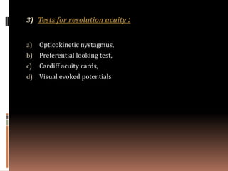 Methods of visual acuity testing in preverbal children | PPTX