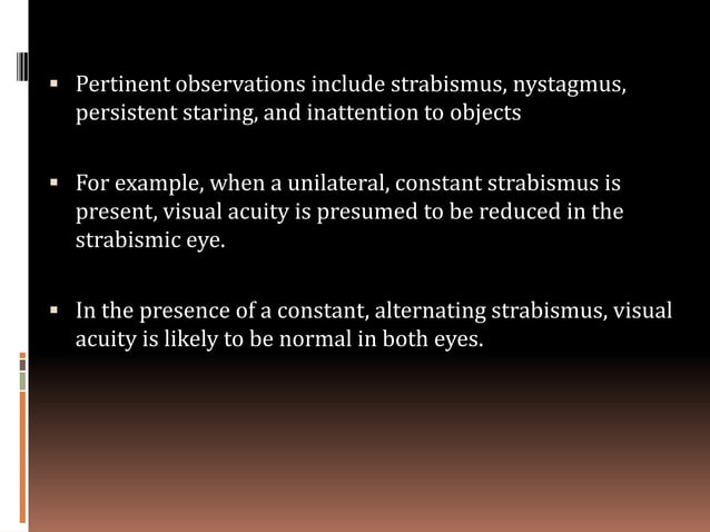 Methods of visual acuity testing in preverbal children | PPTX ...