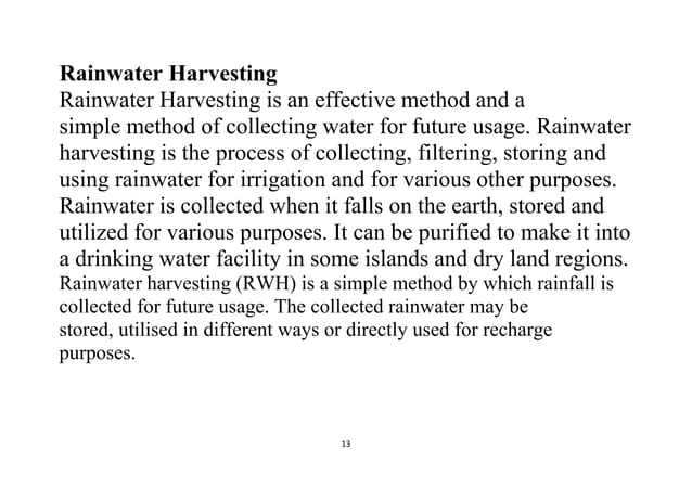 Methods of water conservation | PDF