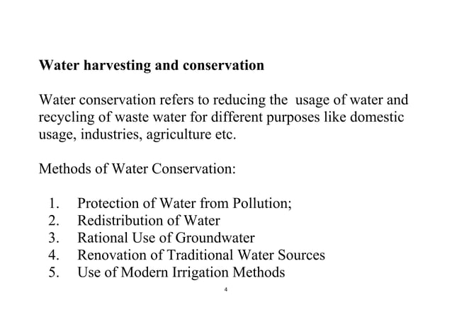 Methods of water conservation | PDF