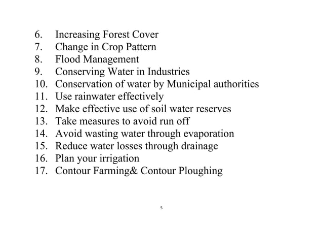 Methods of water conservation | PDF