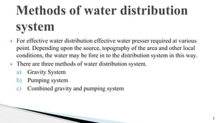 Methods of water distribution system | PPTX
